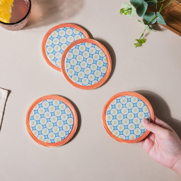 Ceramic Coaster With Cork Base Set of 4