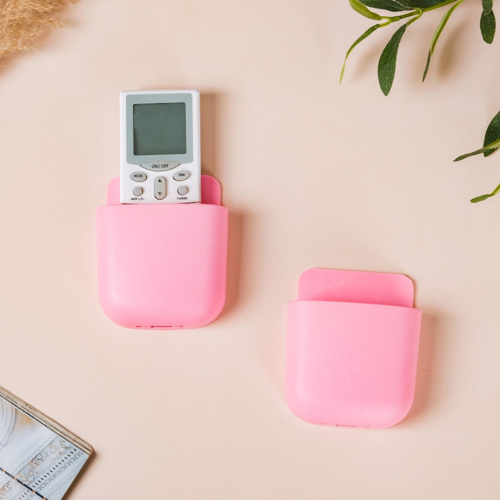 Wall Mount Remote Organiser Case Pink Set Of 2