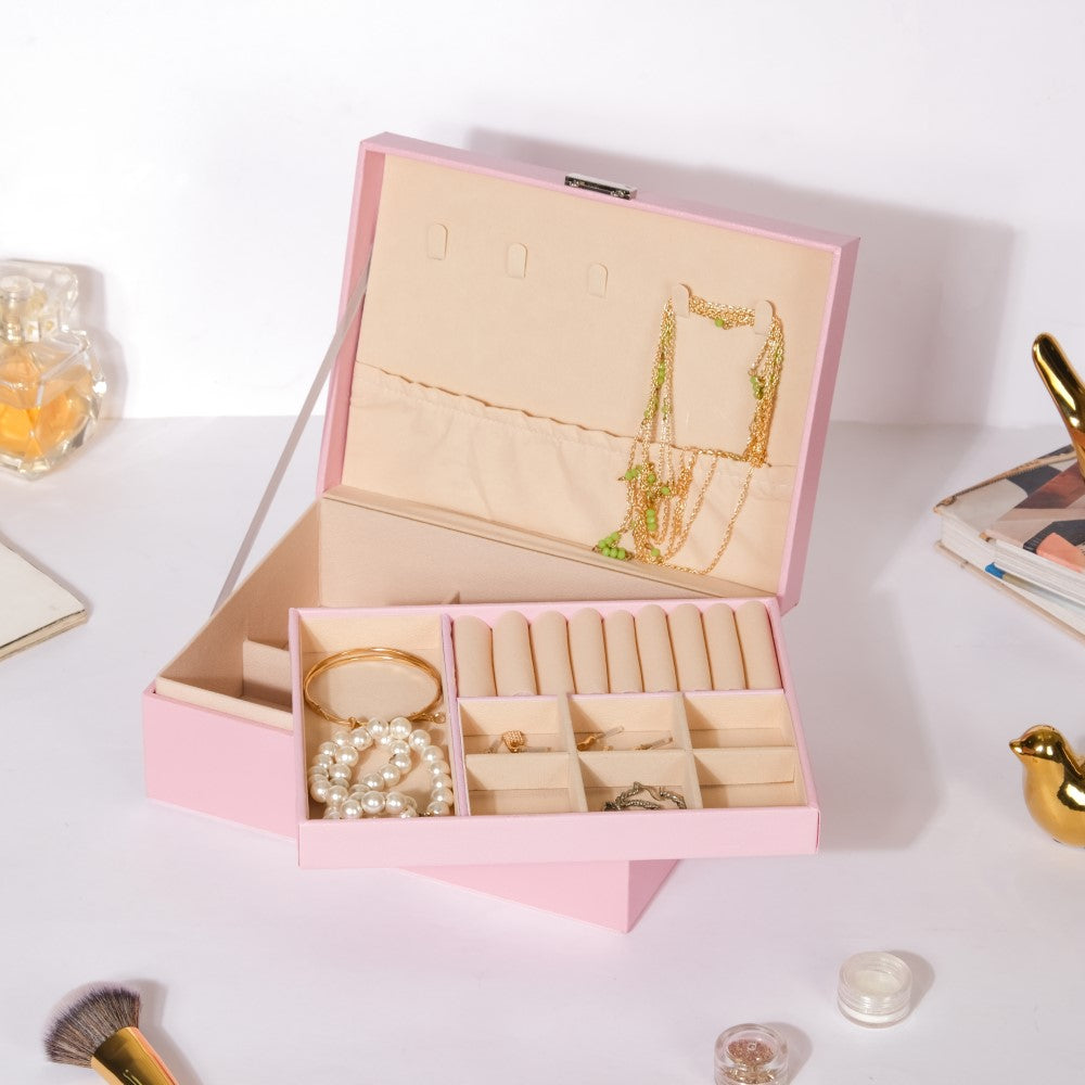 Portable Jewellery Organiser Pink Online - Premium Jewellery Box | Nestasia