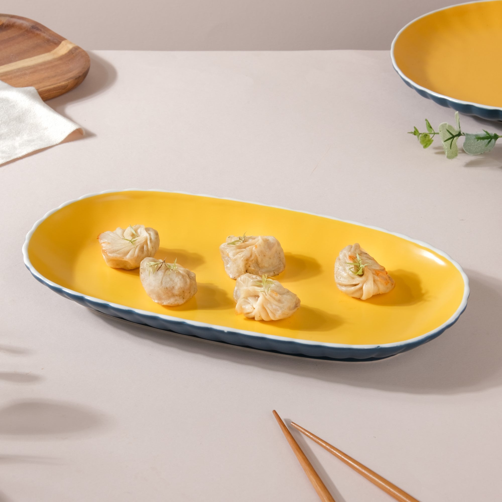 Chrome Long Plate Blue 12 Inch Online - Premium Platter | Nestasia