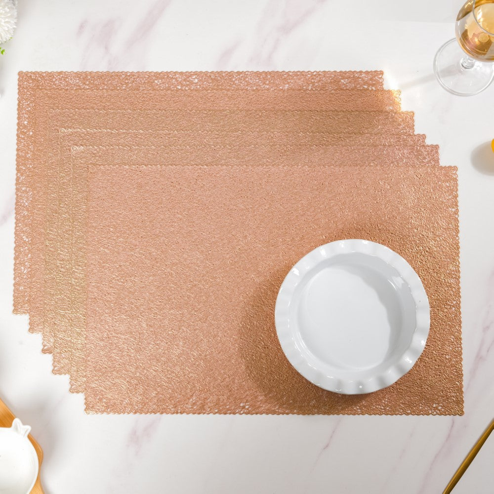 Mesh Table Mats Bronze Set Of 6 17x11 Inch