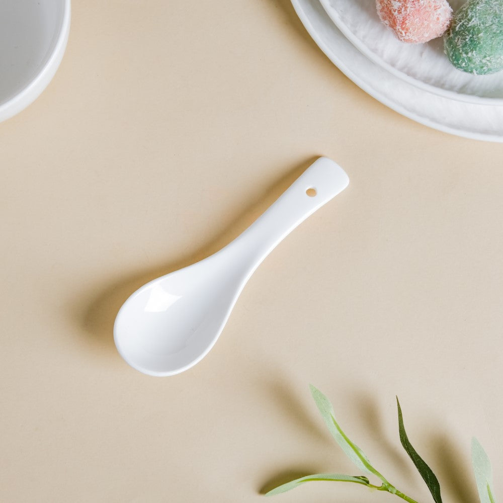 Serena Ceramic Soup Spoon White