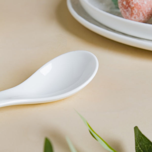 Serena Ceramic Soup Spoon White
