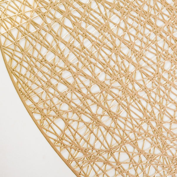 Glimmering Heart Table Mat Gold Set of 6 15 Inch