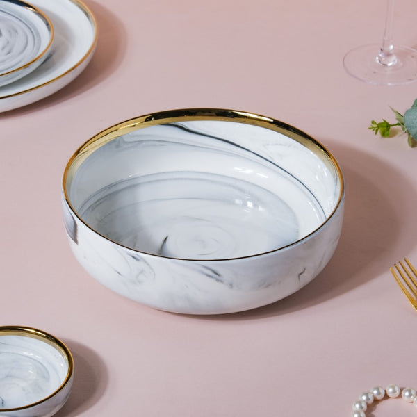 Grey Marble 26 Piece Dinner Set For 6