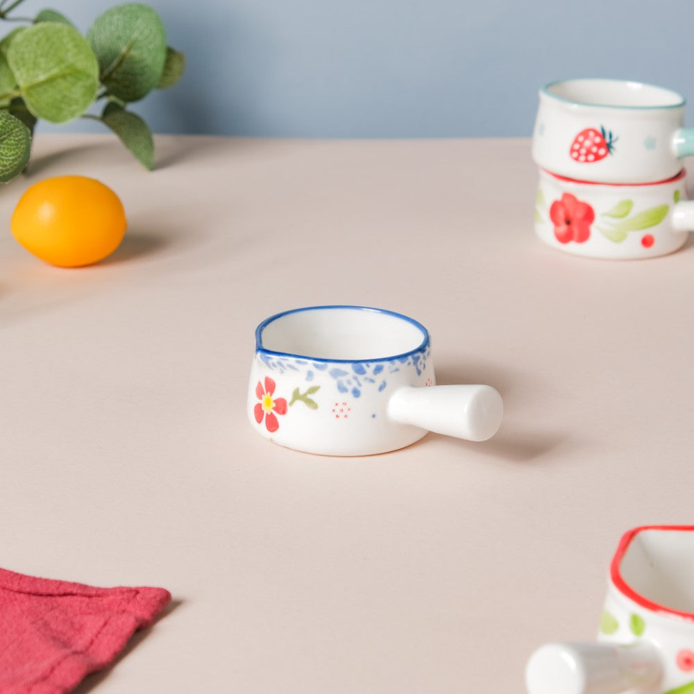 Floral Ceramic Creamer With Handle Blue Small Online - Premium Dip Bowl ...