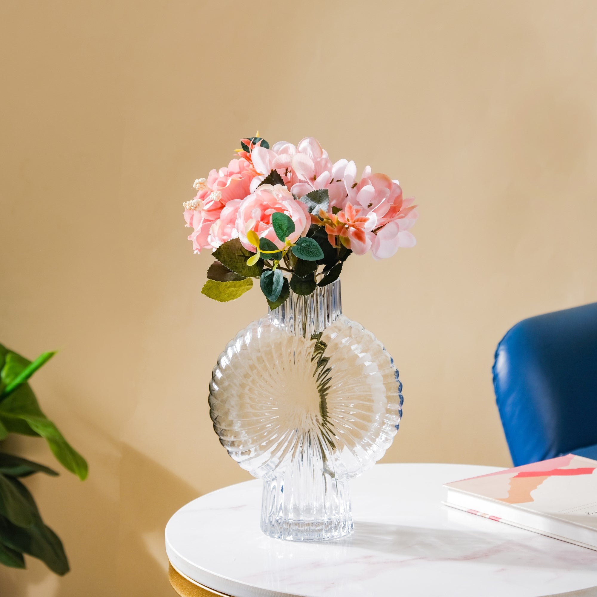 Conch Shell Textured Glass Vase Online - Premium Vase | Nestasia