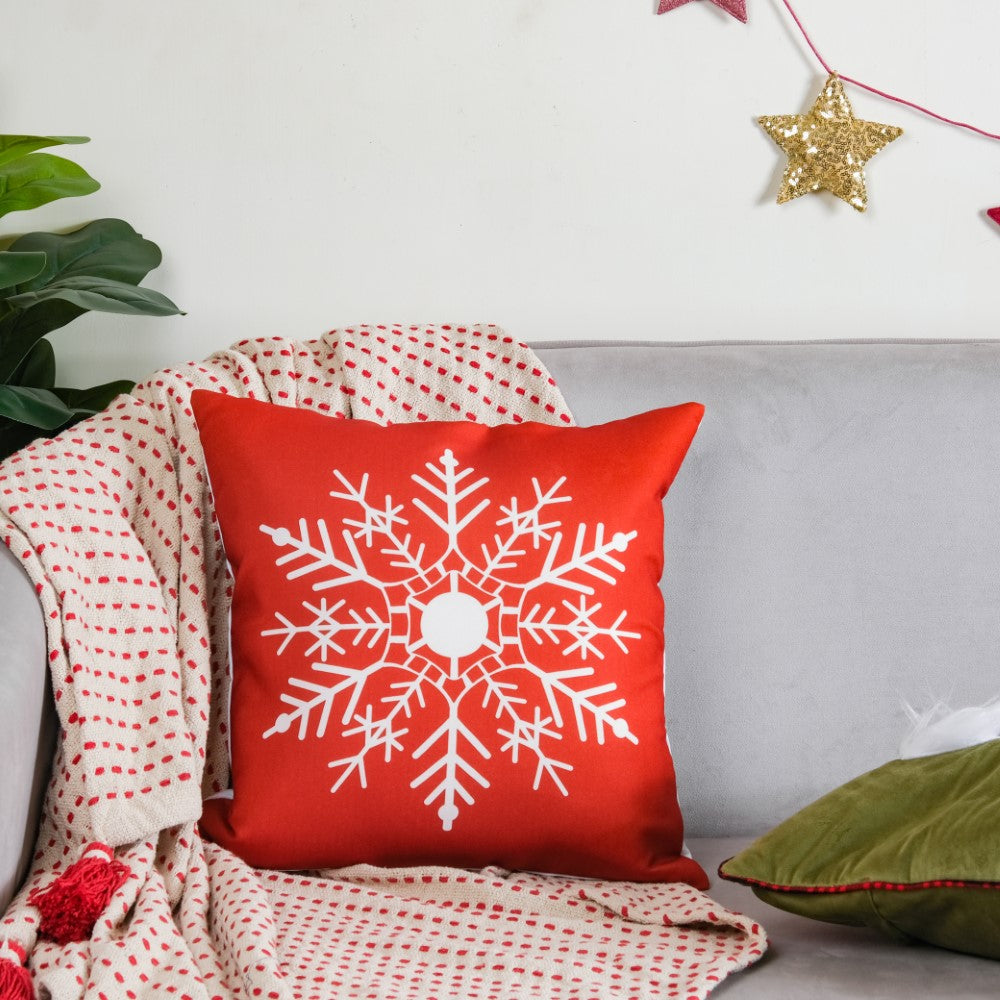 Christmas Velvet Snowflake Cushion Cover 16 X 16 Inch Online - Premium ...