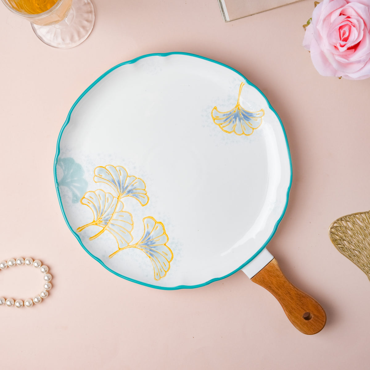 Floral Circular Bbq Plate Small