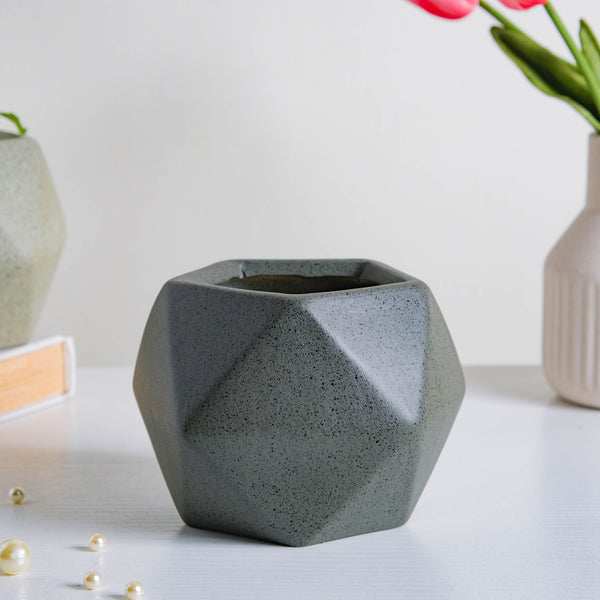 Grey Abstract Plant Pot