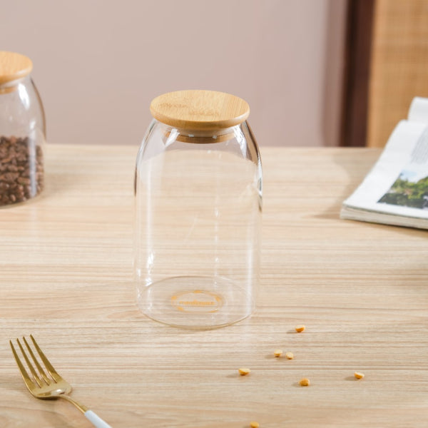 Transparent Glass Airtight Jar With Lid Medium 750 ML