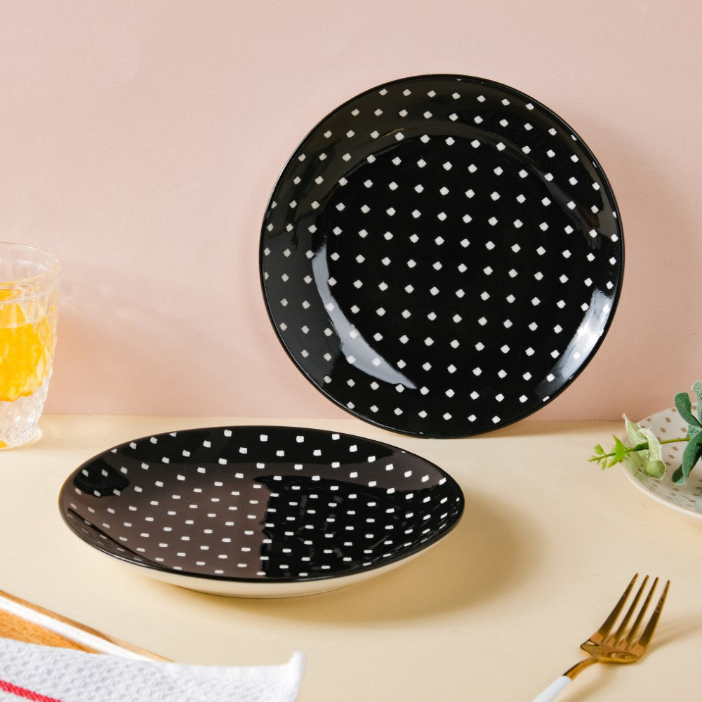 Retro Ceramic Snack Plate Black 7.5 Inch Set Of 2 Online - Premium ...