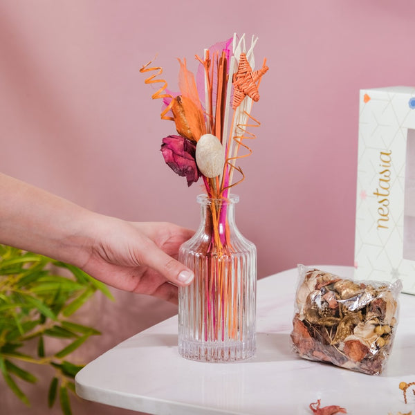 Lavender Aroma Dried Flower Bouquet Diffuser Gift Set Of 3