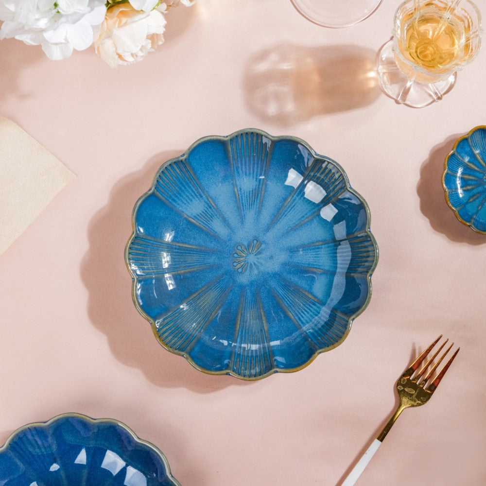 Ocean Ceramic Salad Plate Blue 7 Inch