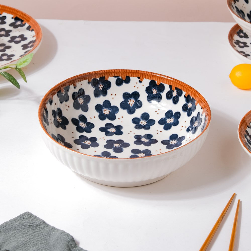 Sylvan Floral Patterned Ceramic Serving Bowl 9 Inch 1 L Online ...