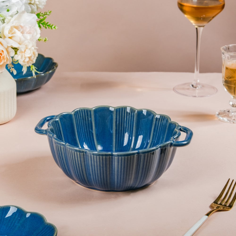 Ocean Serving Bowl with Handle Blue 600ml Online - Premium Serving Bowl ...