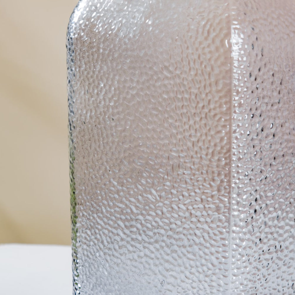 Art Deco Pebble Patterned Glass Vase Grey 9.5 Inch