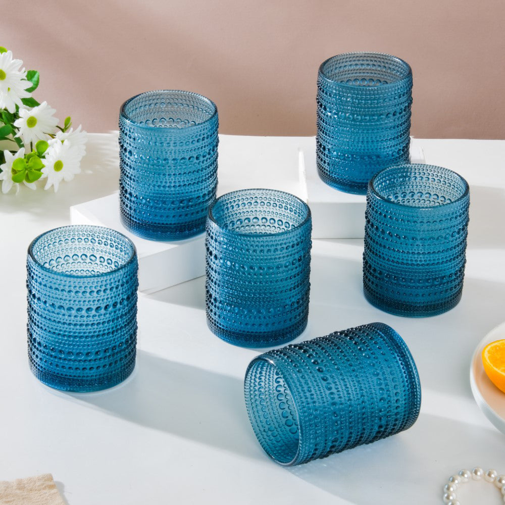 Bubbly Glass Blue Set Of 6 250ml Online - Premium Cocktail Glass | Nestasia