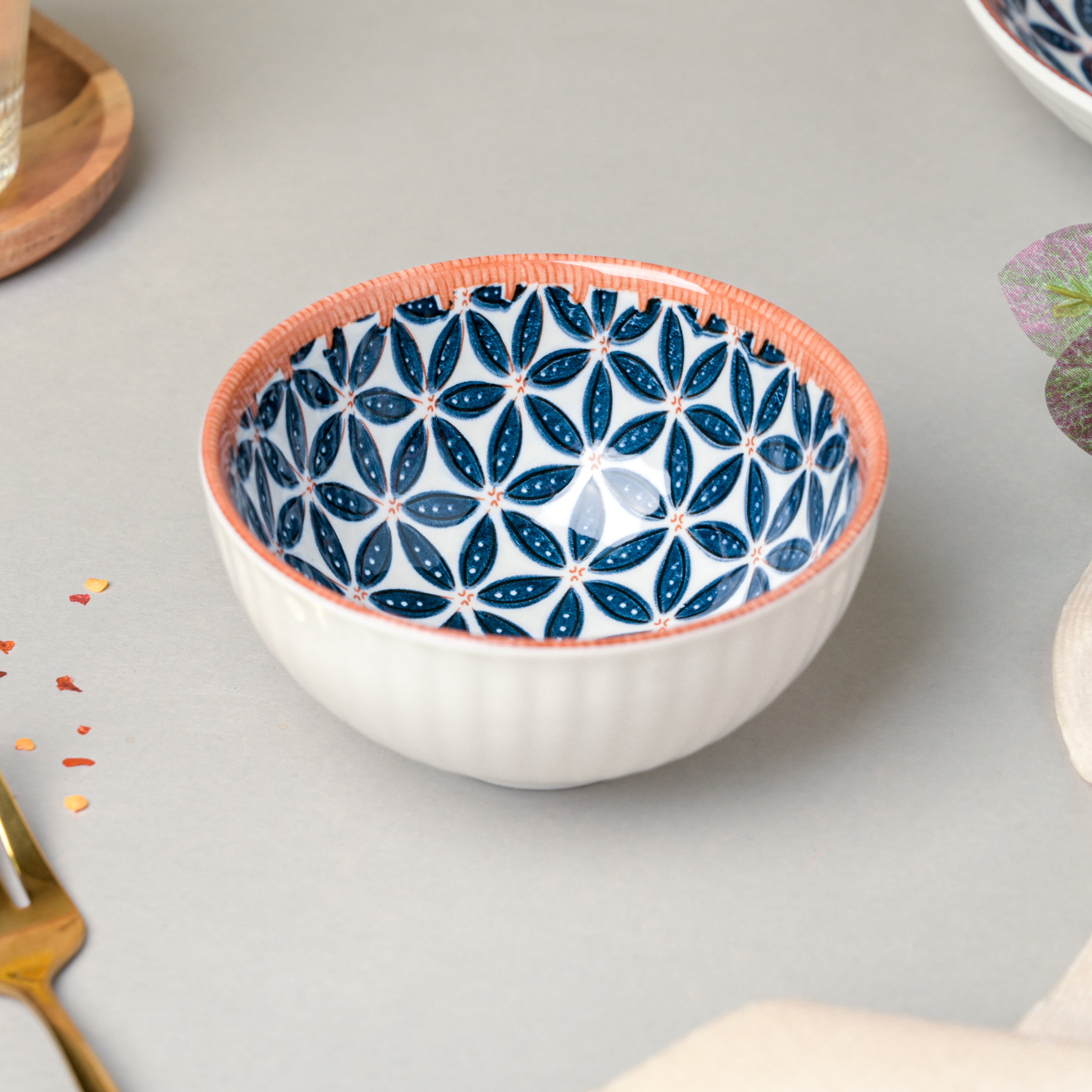 Floret Ceramic Snack Bowl 4.5 Inch 250 ml Online - Premium Snack Bowl ...