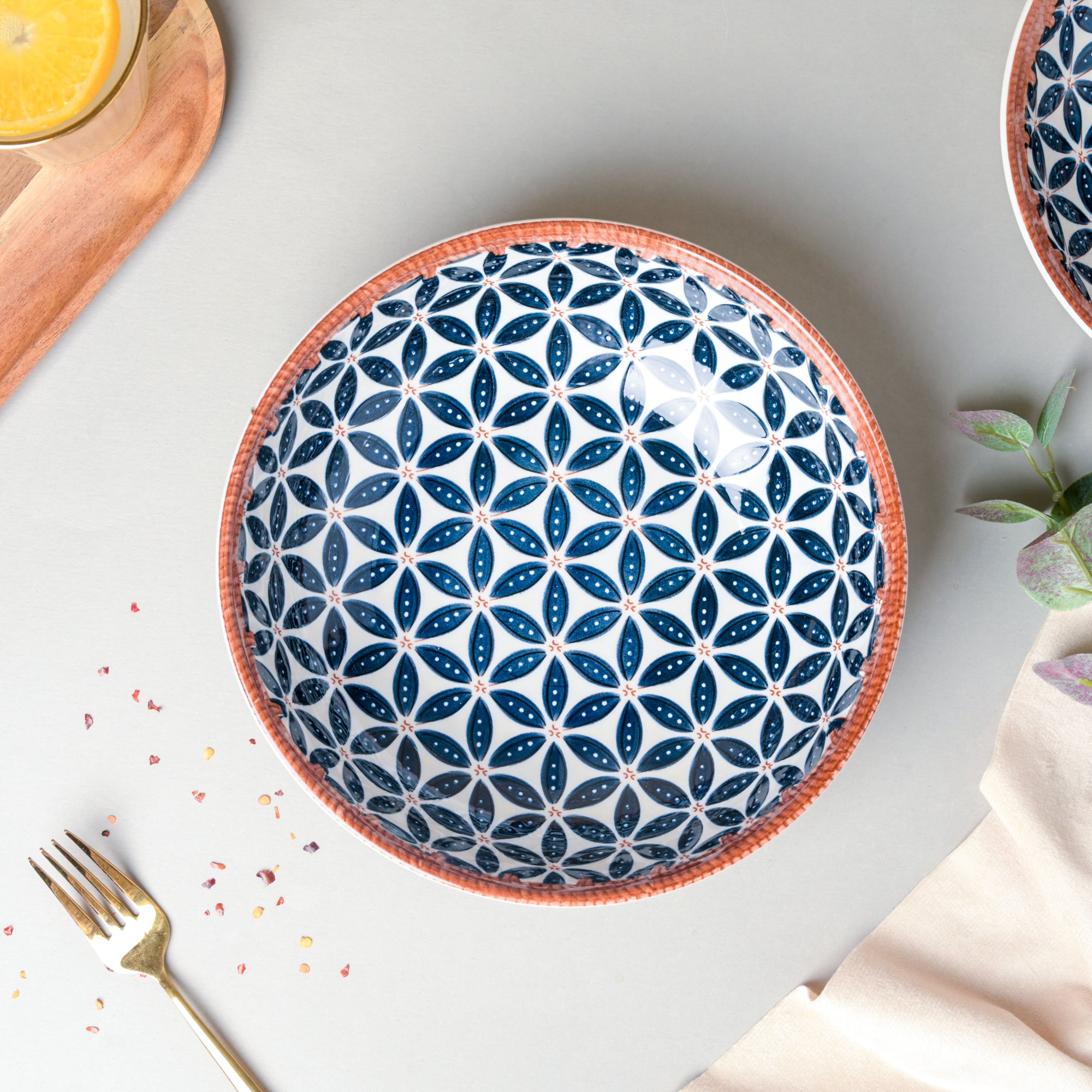 Floret Ceramic Serving Bowl 9 Inch 1 L Online - Premium Serving Bowl ...