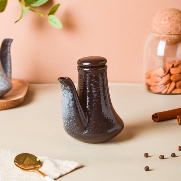 Onyx Finish Stoneware Spouted Oil Pot 150ml