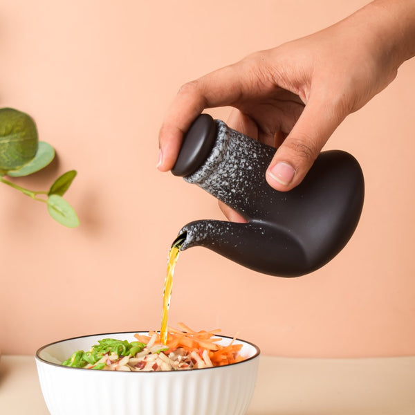 Galaxy Stone Pottery Soy Pot Black 150ml