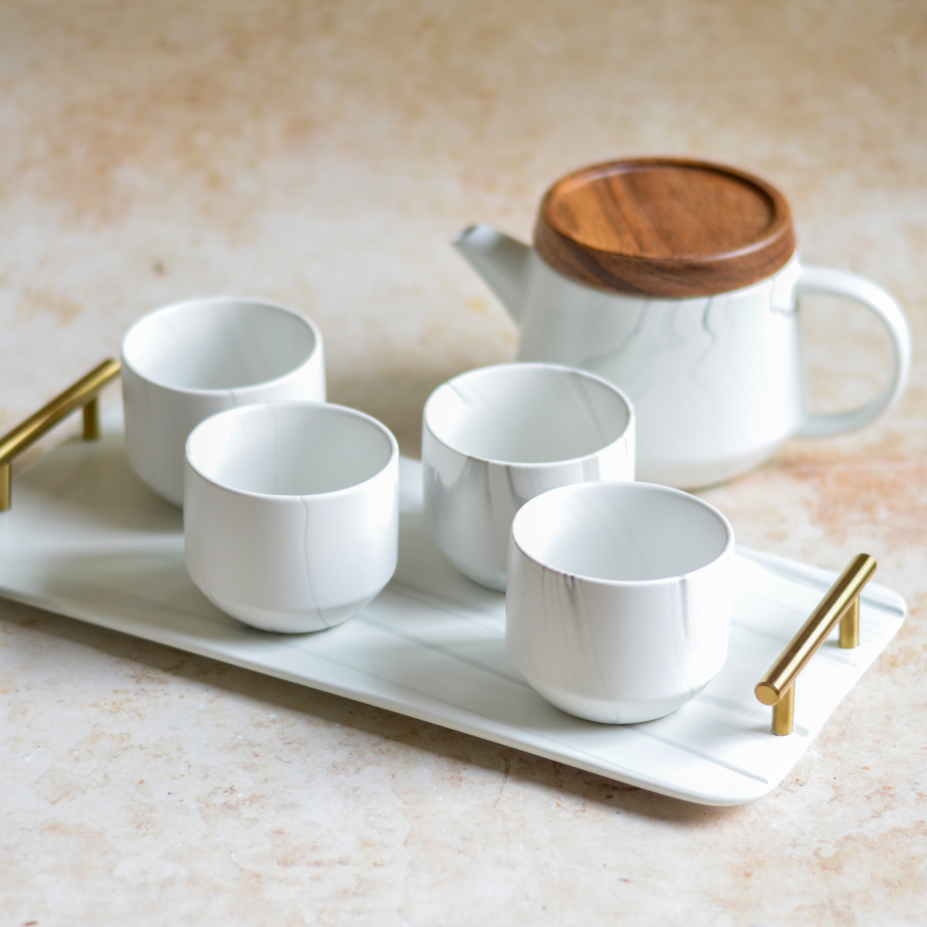 White Tea Set Online - Premium Tea Set | Nestasia