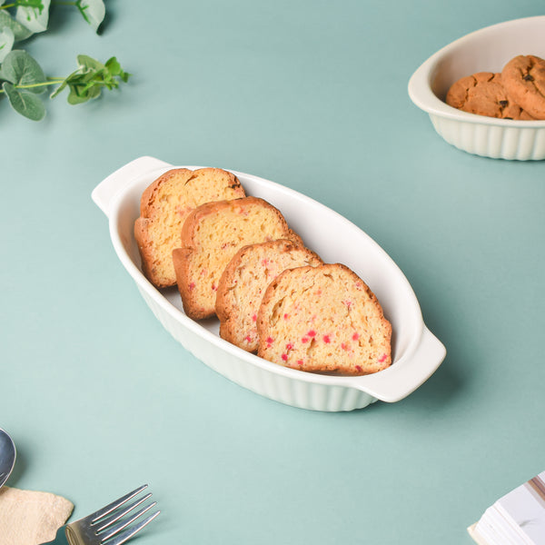 Riona Ribbed Baking Dish White 8 Inch