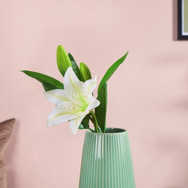 Artificial Lily Stem White Set Of 2