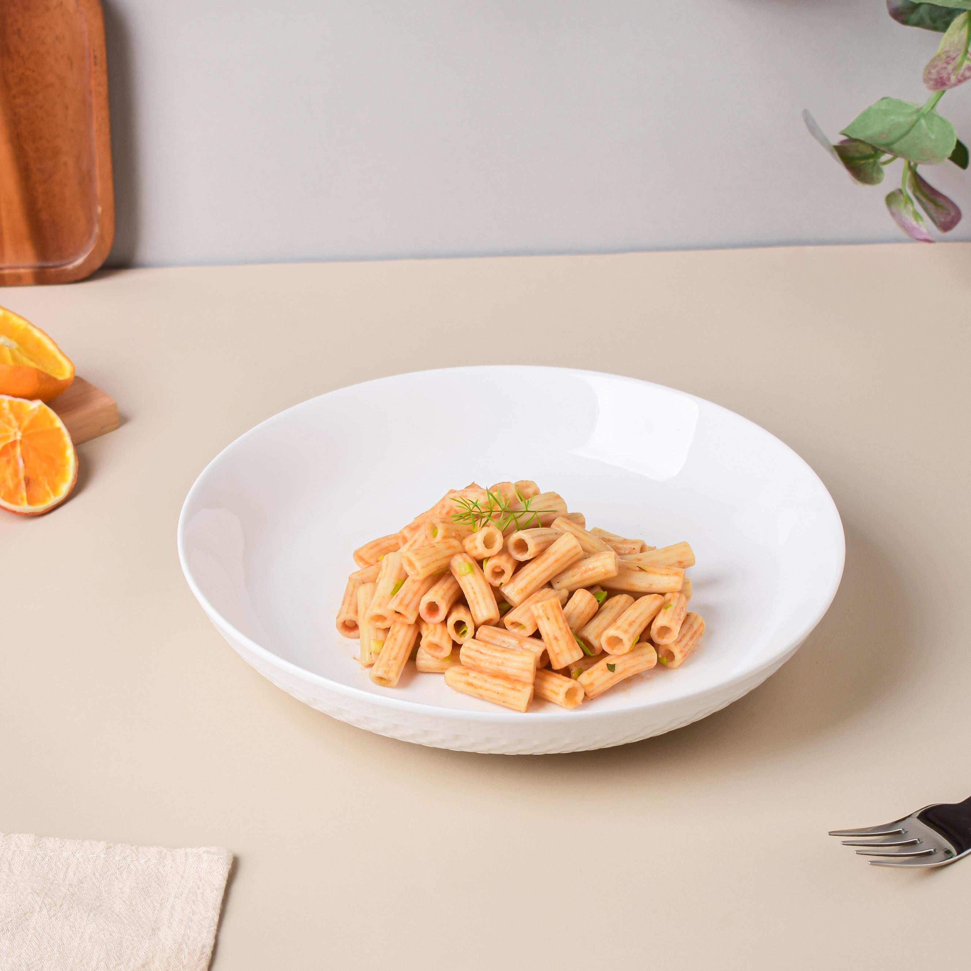 Riona Textured Ceramic Deep Dish White 9 Inch Online - Premium Pasta ...