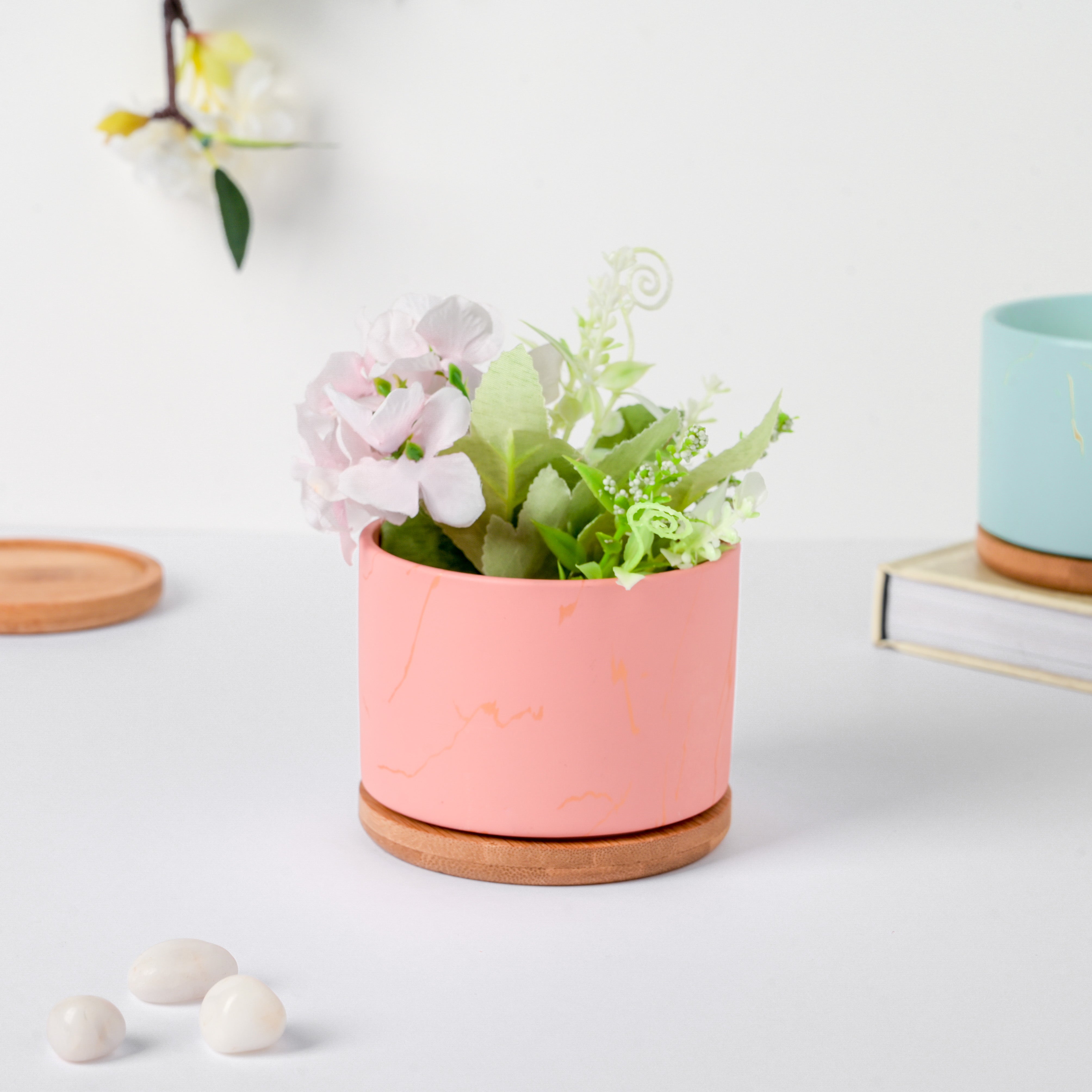 Orchid Pink Ceramic Planter With Coaster Online - Premium Planter ...