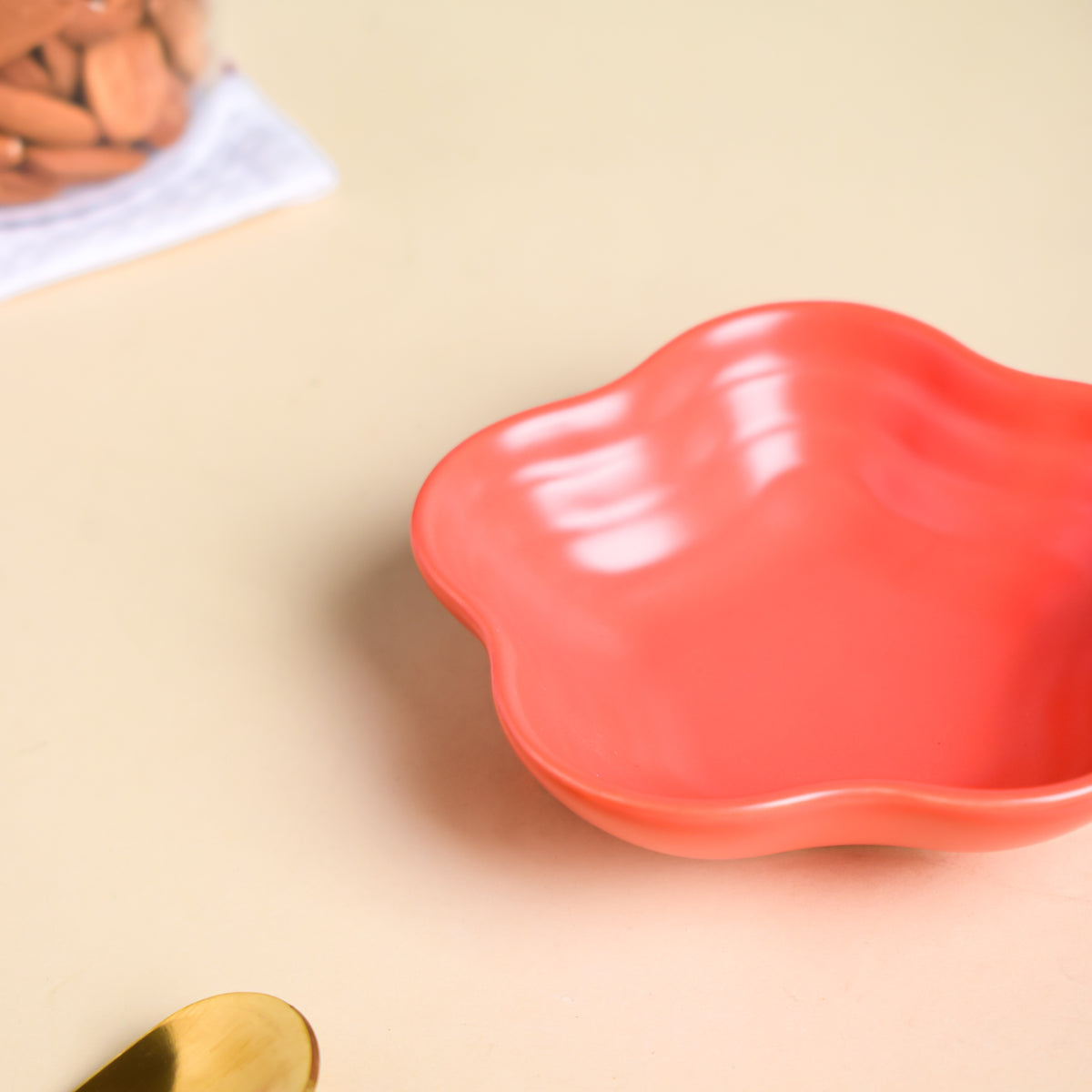 Orange Sherbet Floral Dip Bowl
