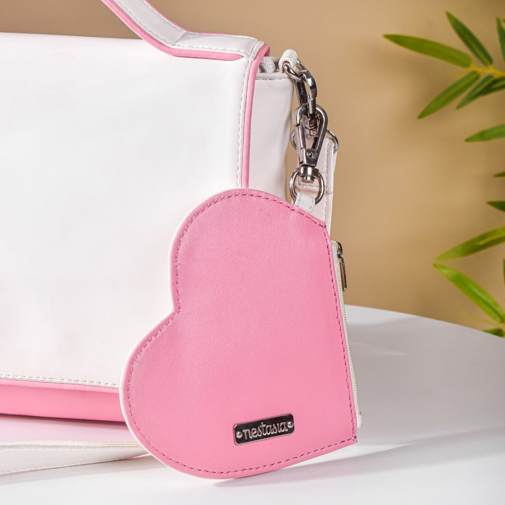 Heart Card Holder Coin Purse White And Pink Online - Premium Card ...