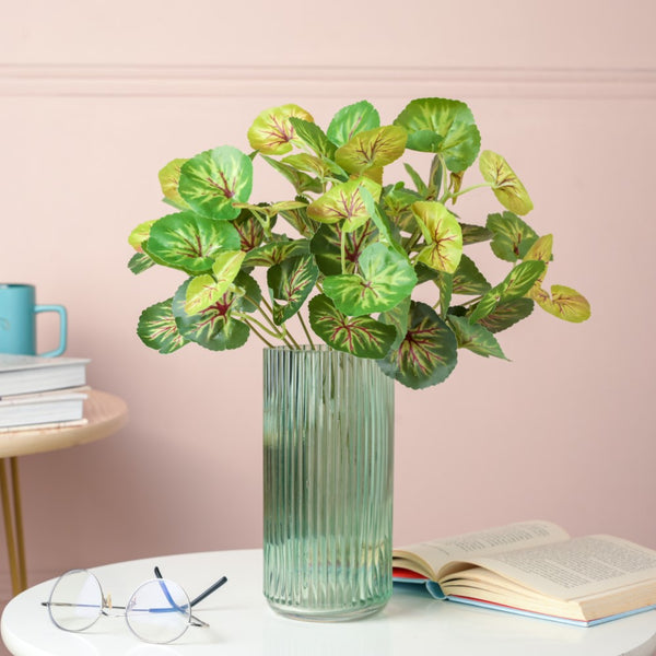 Artificial Red Heart Begonia Leaves Set Of 2