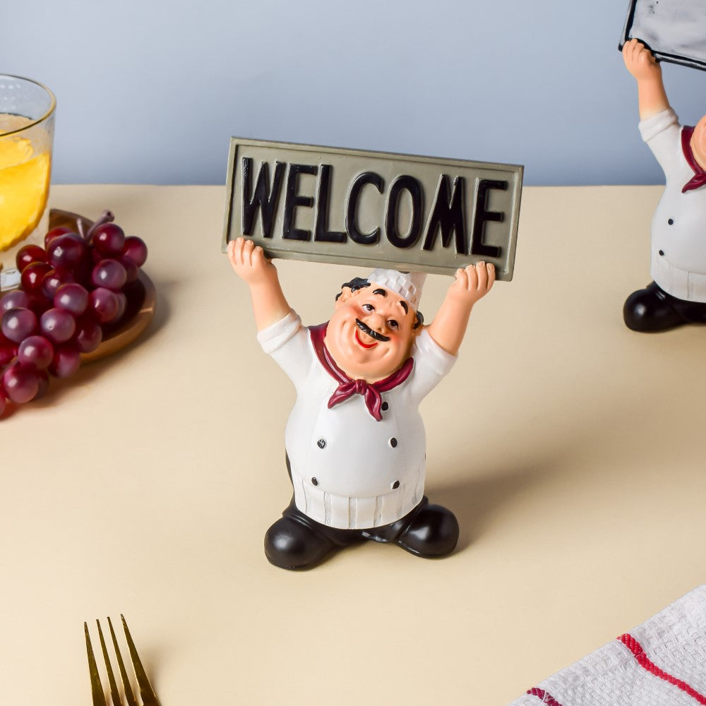 Home Décor - Welcome Chef Resin Decor For Kitchen Décor | Nestasia
