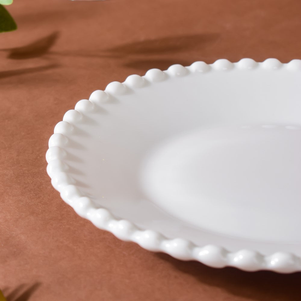 Scalloped Snack Plate White 8 Inch Online - Premium Snack Plate | Nestasia