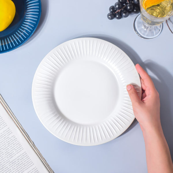 Royal Snack Plate Matte White Small 8.5 Inch