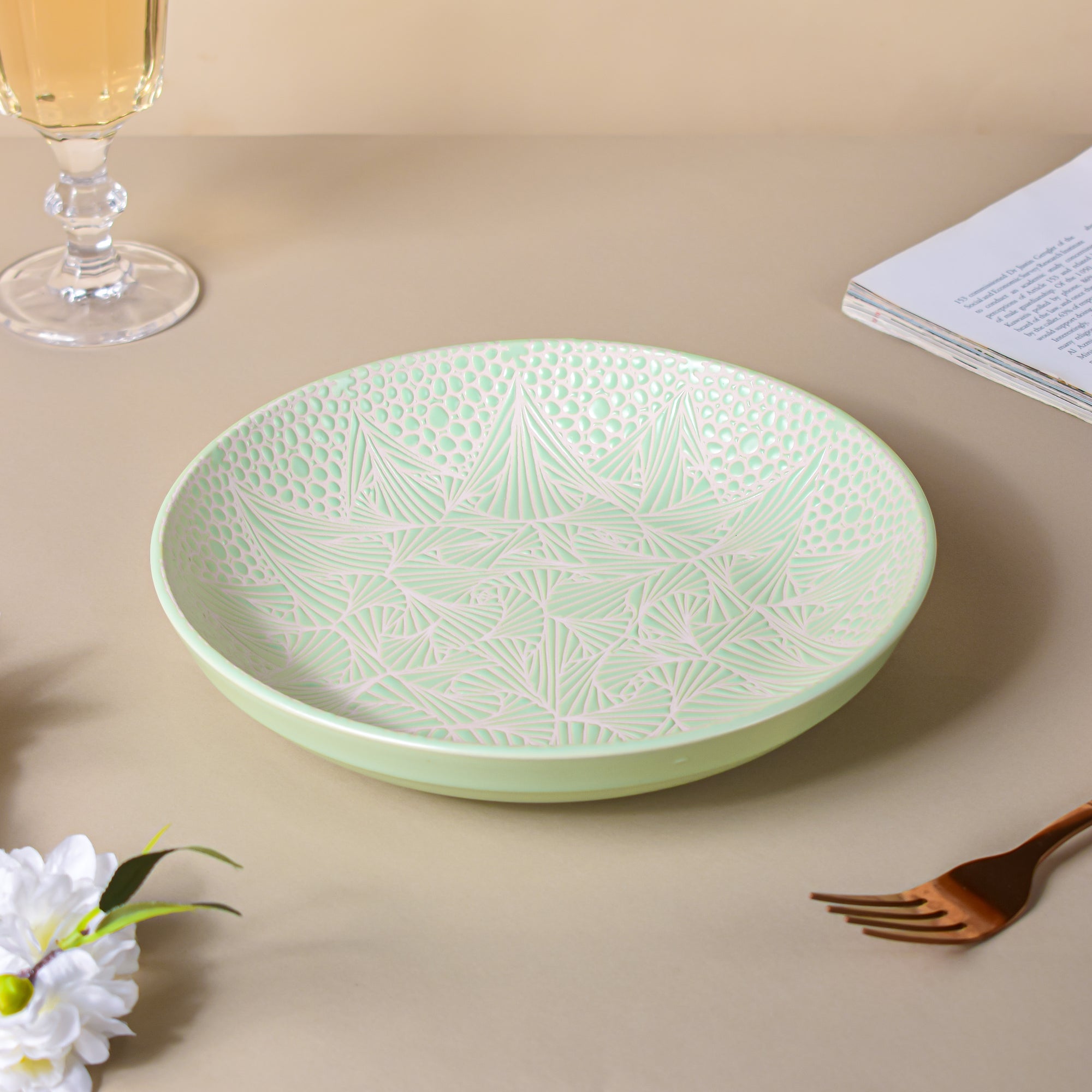Springfield Green Textured Pasta Plate 8 Inch Online - Premium Pasta ...