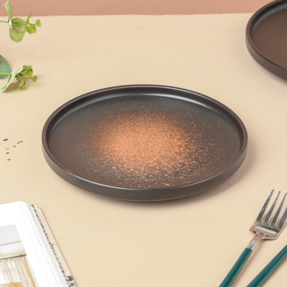 Savanna Stoneware Snack Plate Black Brown 8 Inch Online - Premium Snack ...