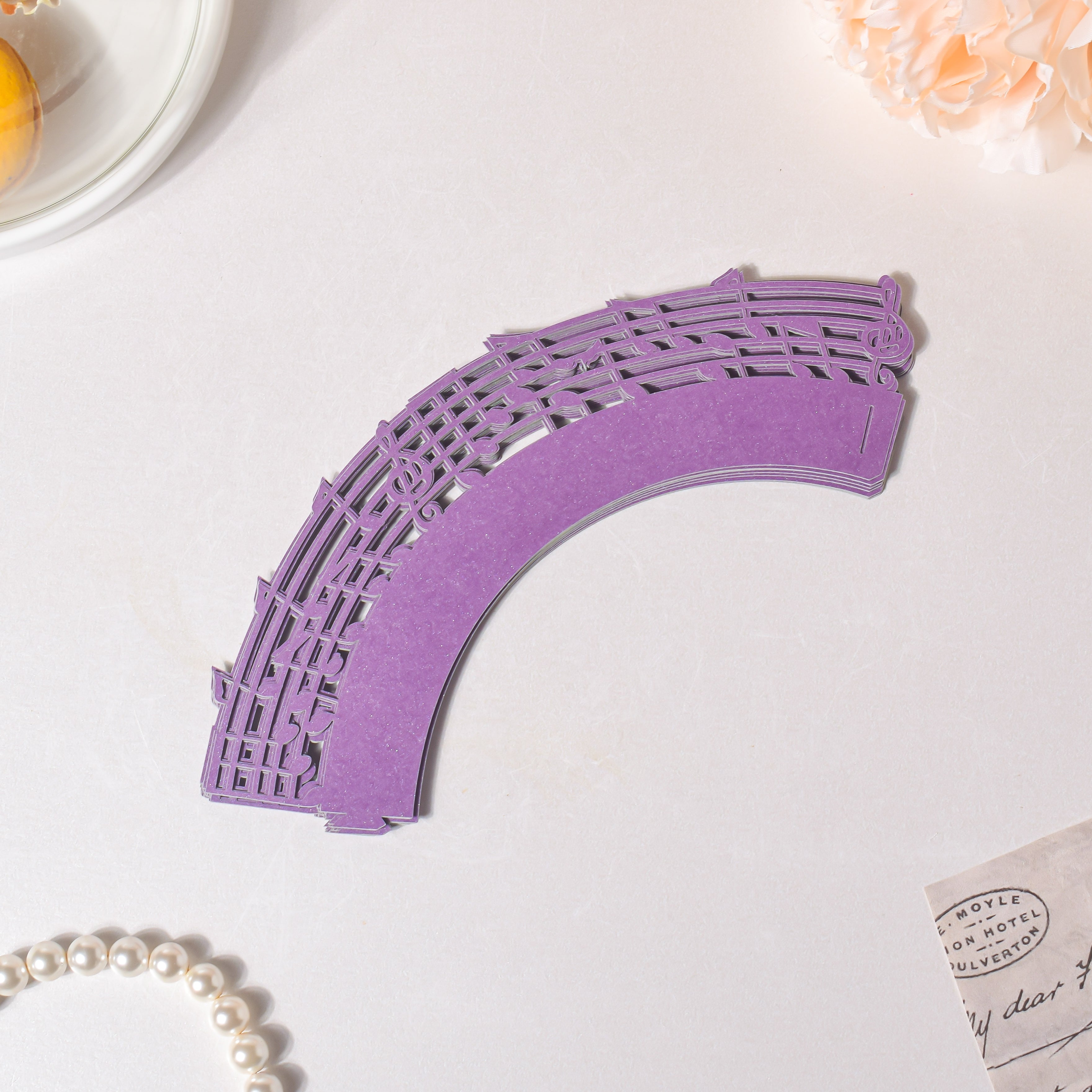 Purple Musical Notes Lace Cupcake Wrapper Set of 20