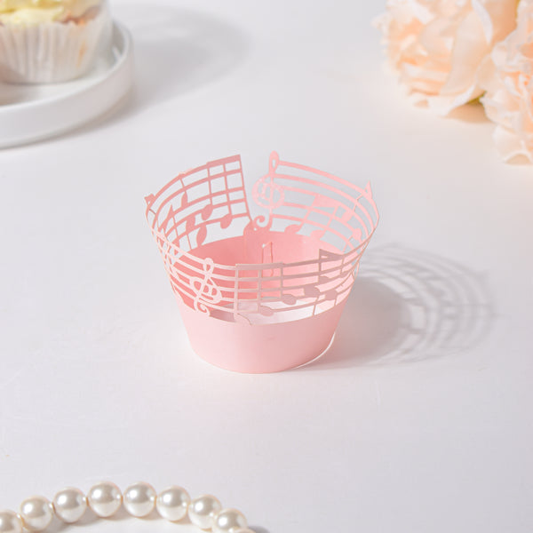 Pink Musical Notes Lace Cupcake Wrapper Set of 20