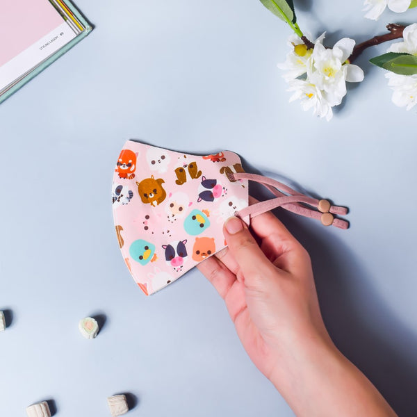 Zootopia Animal Printed Face Mask Pink Set Of 2