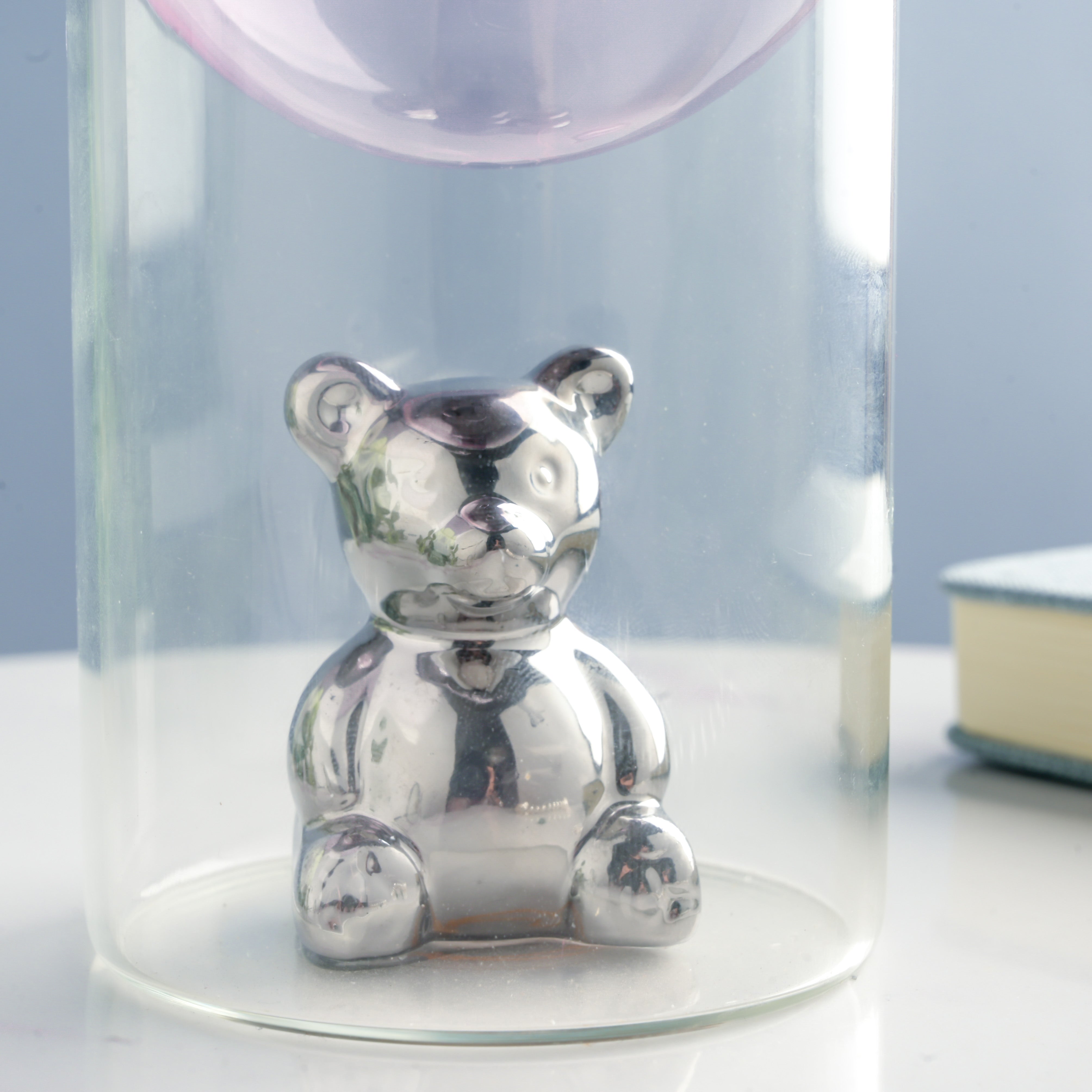 Bear In The Jar Glass Planter Pink