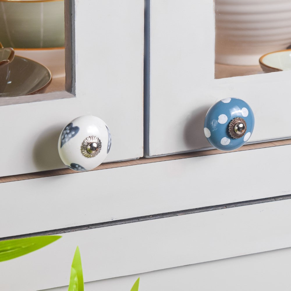 Ceramic Floral Hand Painted Door Knobs Set Of 8