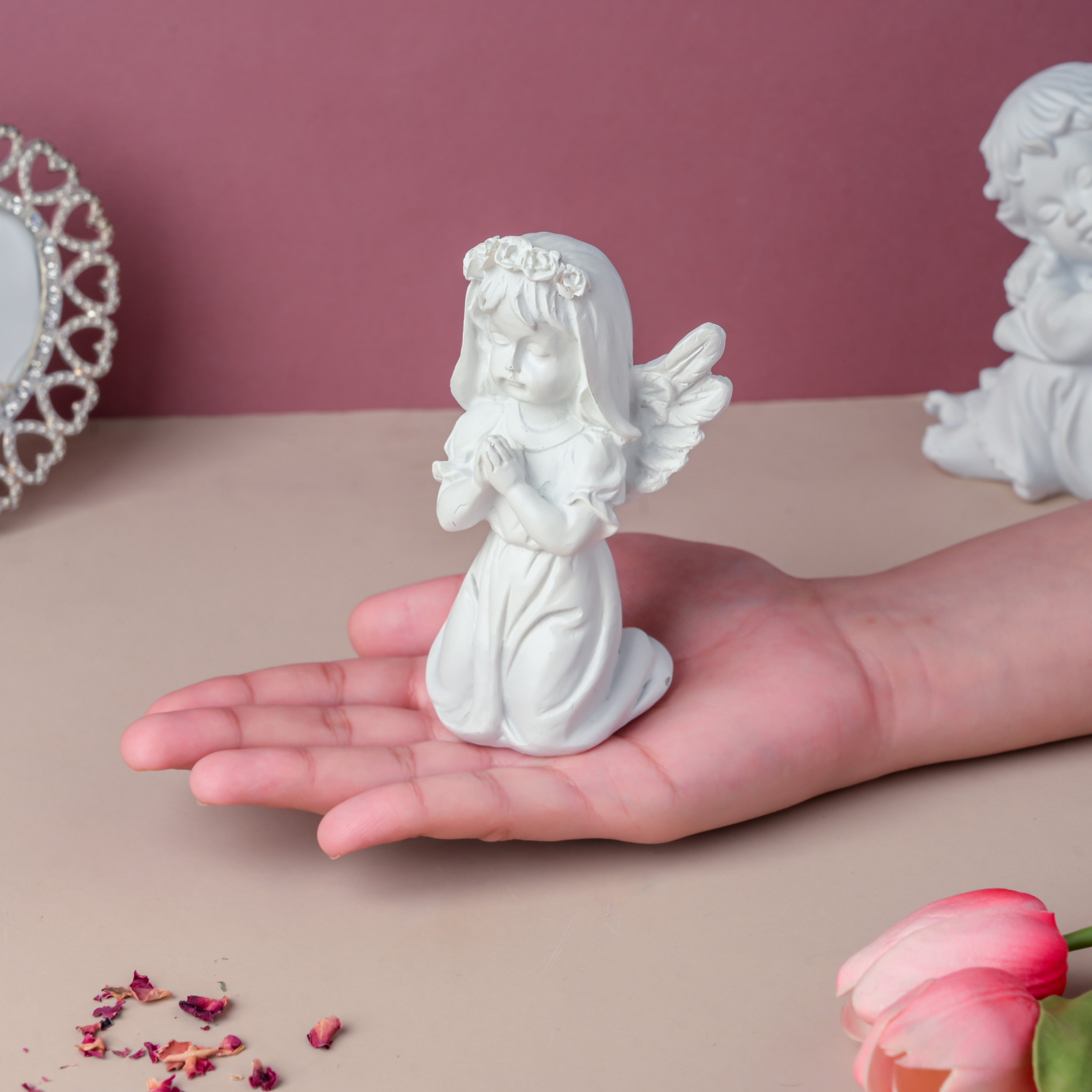 Home Décor - Angel Statue Girl Praying For Home Décor | Nestasia