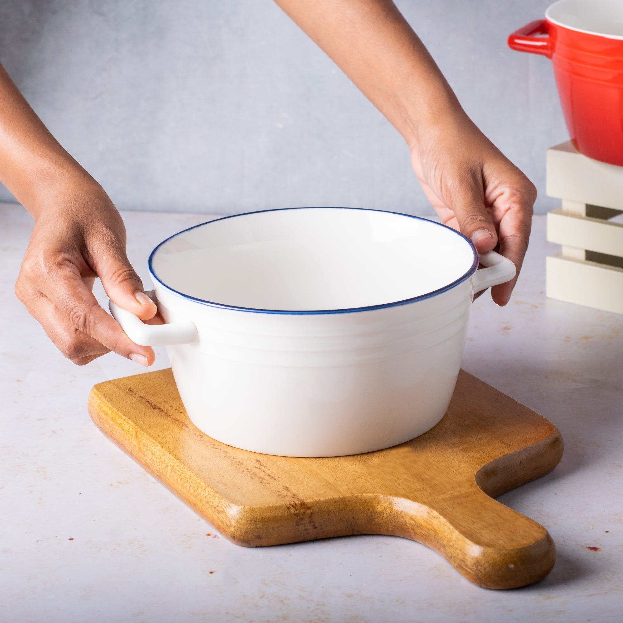 Double Handle Bowl Online - Premium Serving Bowl | Nestasia