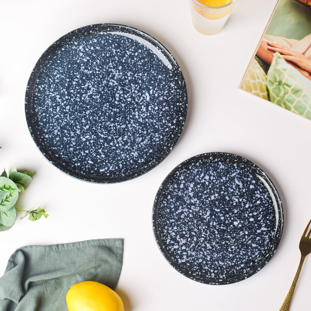 Kimberlite Finish Stone Ceramic Snack Plate 8 Inch