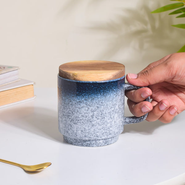 Pebble Glazed Mug With Lid Grey 250 ml