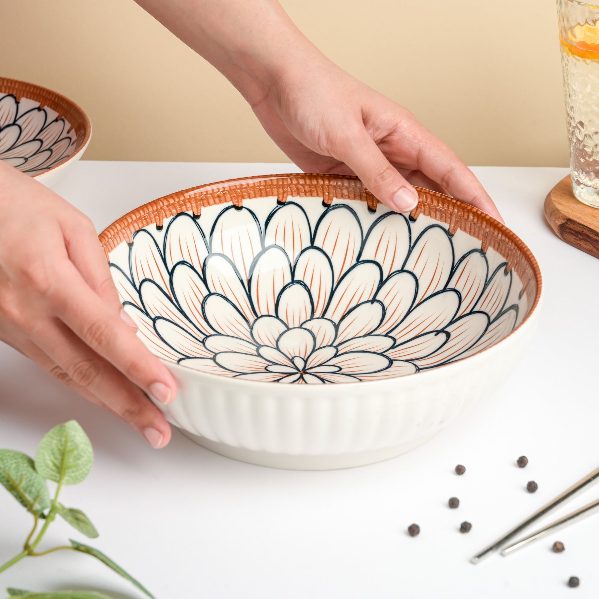 Abloom Ceramic Serving Bowl 9 Inch 1 L Online - Premium Serving Bowl ...