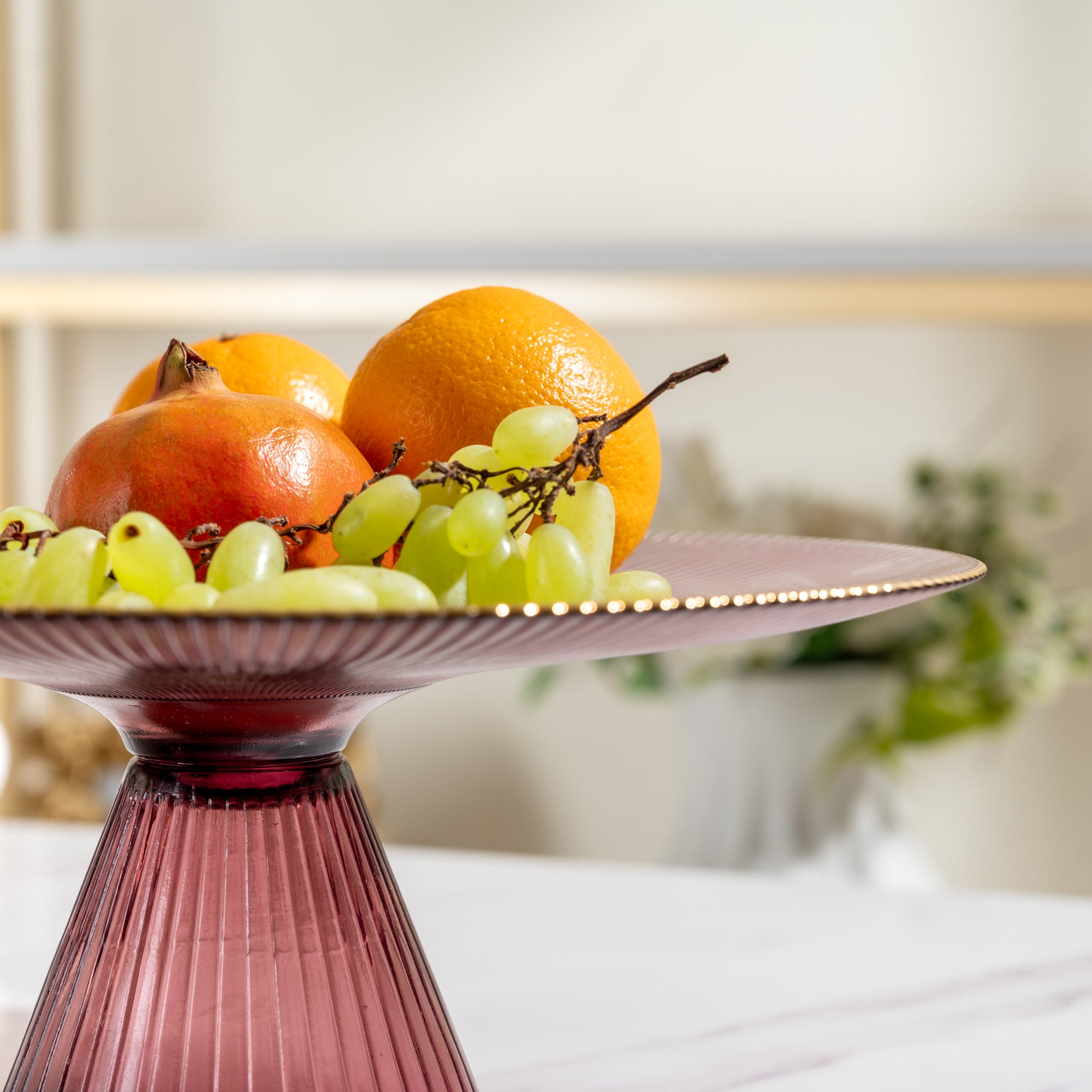 Glass Cake Stand Pink 13 inch Online - Premium Cake Stand | Nestasia